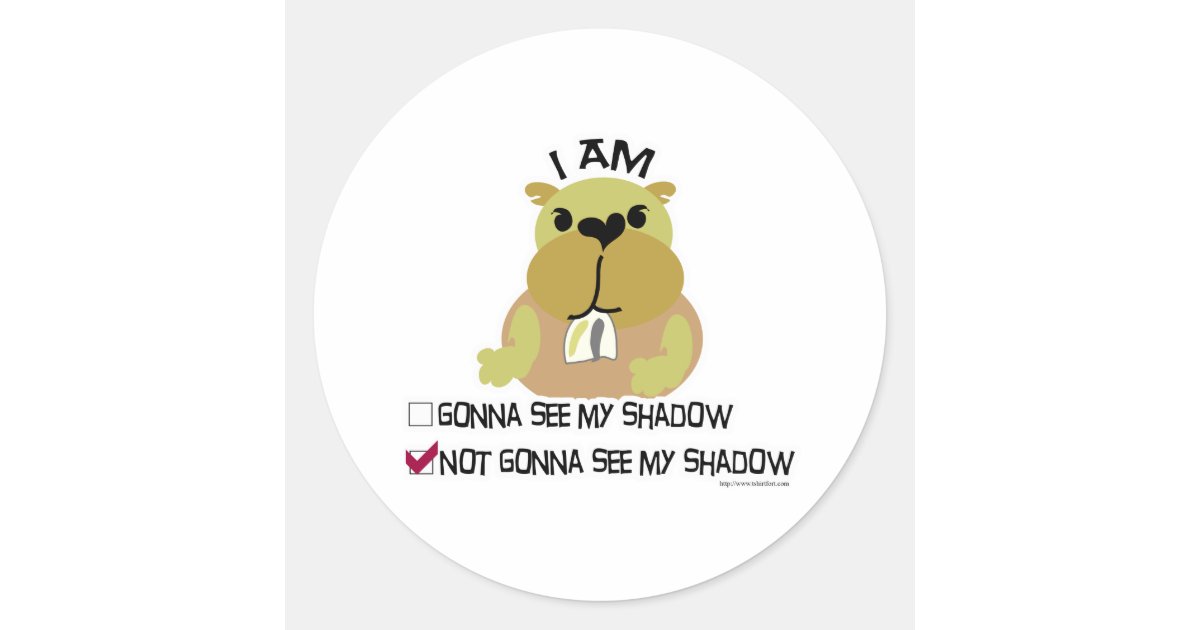 Groundhog day vote no shadow classic round sticker | Zazzle