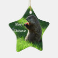 Groundhog eating ceramic ornament | Zazzle