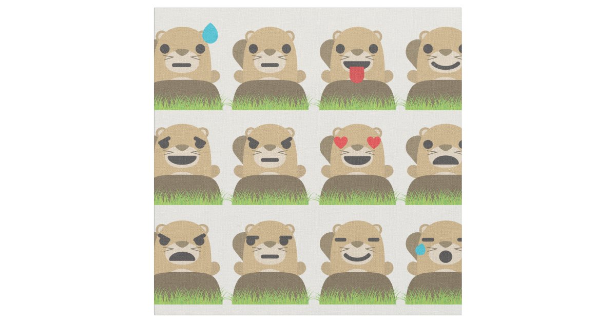 groundhog emojis fabric | Zazzle