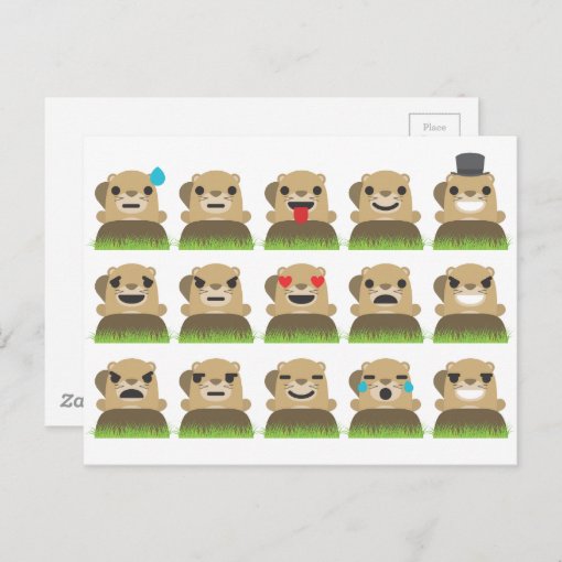 groundhog emojis postcard | Zazzle
