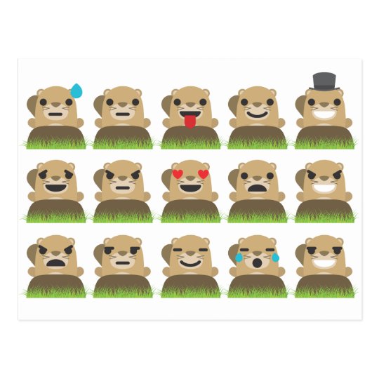 groundhog emojis postcard | Zazzle.com
