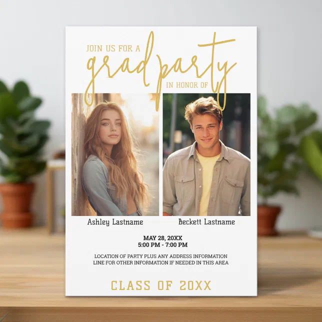 Group Graduation Celebration - Twin 2 Graduates Invitation | Zazzle
