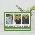 Group Graduation Party 3 Photos Green Invitation | Zazzle