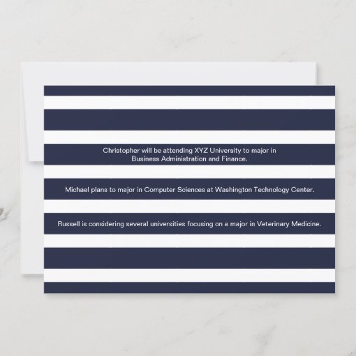 Group Graduation Party 3 Photos Navy Blue Invitation | Zazzle