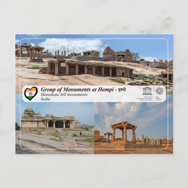 Group of Monuments at Hampi - Hemakuta Hill Temple Postcard | Zazzle