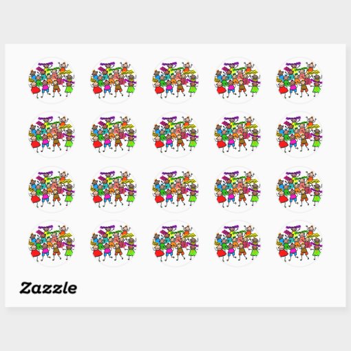 Group Photo Classic Round Sticker | Zazzle