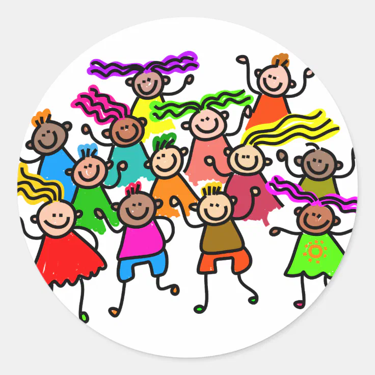 Group Photo Classic Round Sticker | Zazzle