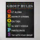 GROUP Rules Classroom Behavior Management Poster | Zazzle