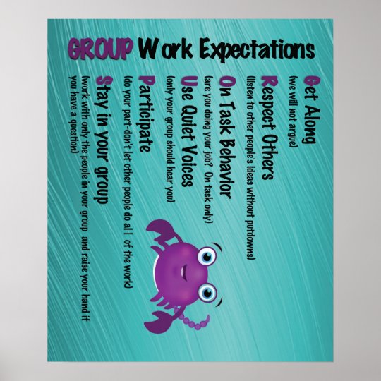 Group Work Expectations Classroom Poster | Zazzle.com