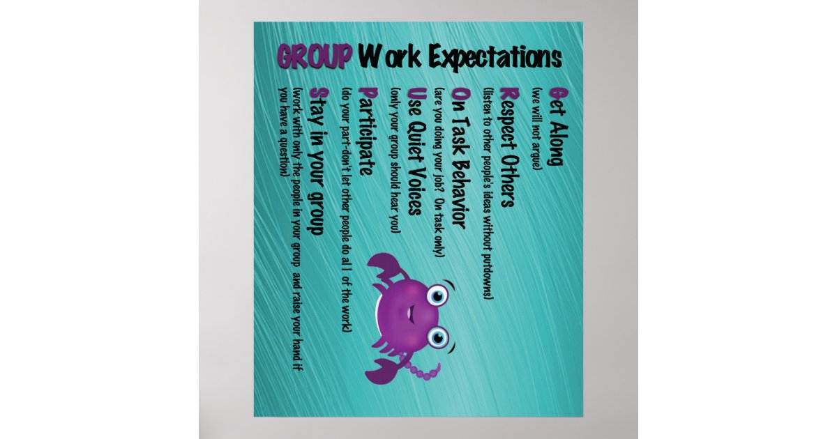 Group Work Expectations Classroom Poster | Zazzle