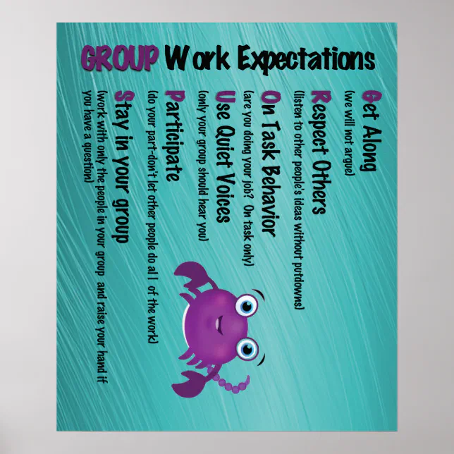 Group Work Expectations Classroom Poster | Zazzle
