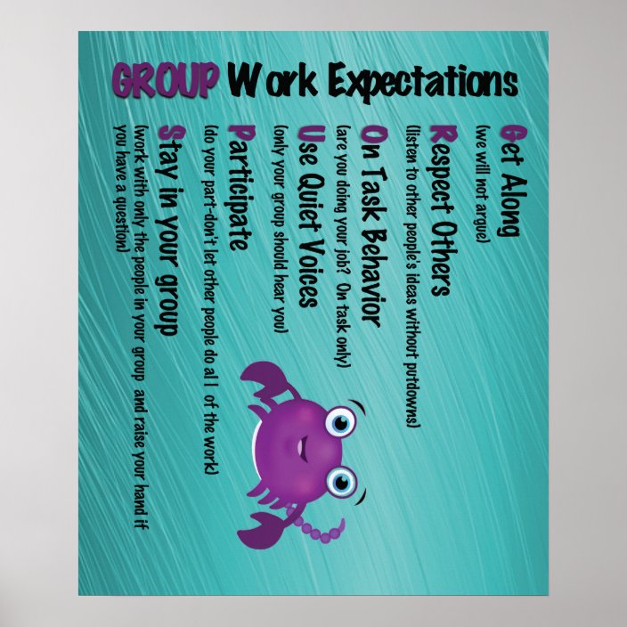 Group Work Expectations Classroom Poster | Zazzle.com