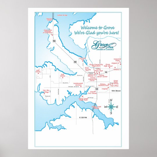 Grove OK attractions map 19 Poster | Zazzle.com