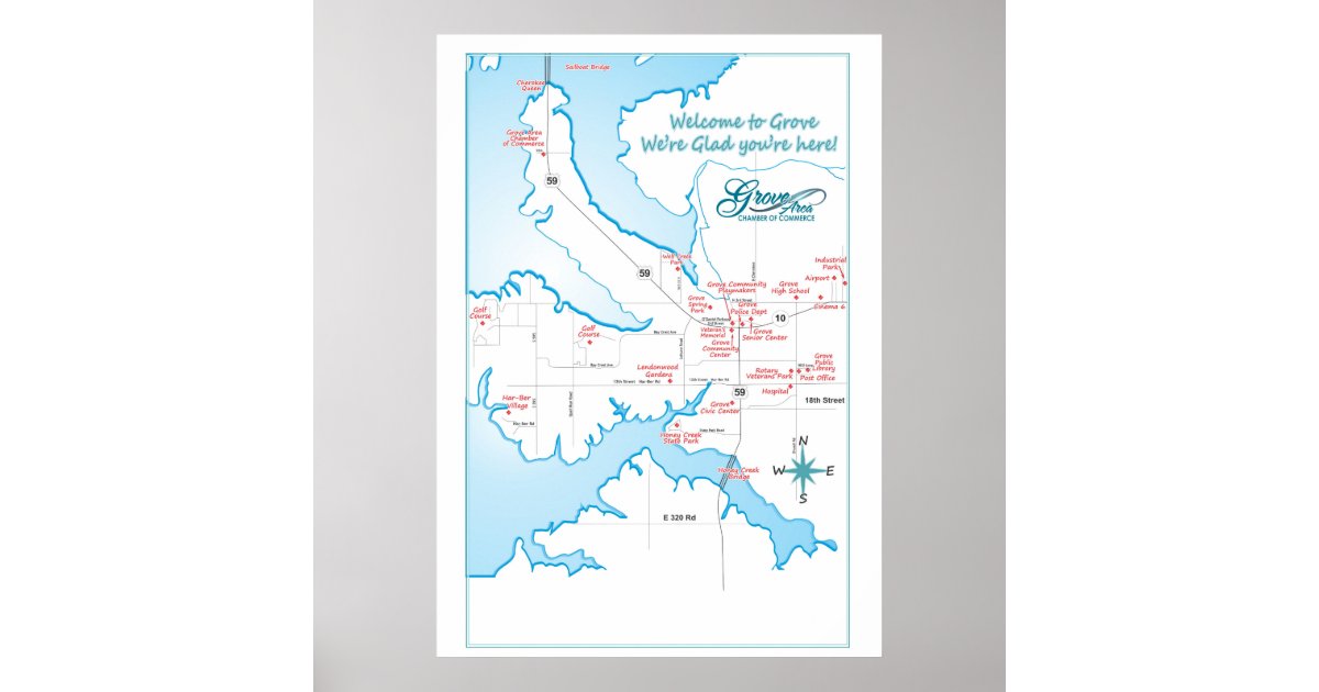 Grove OK attractions map 19 Poster | Zazzle