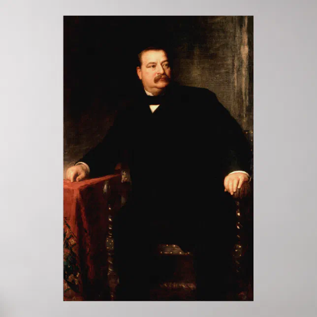 GROVER CLEVELAND Portrait by Eastman Johnson Print | Zazzle