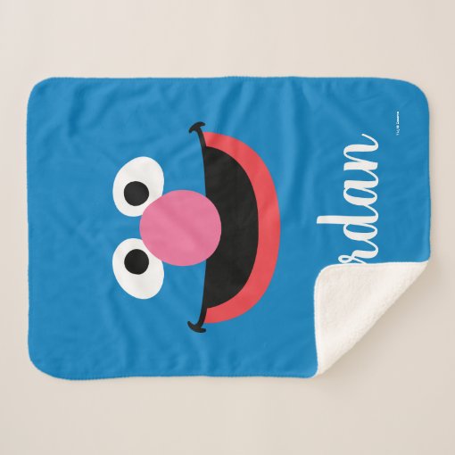 Grover Face Art | Add Your Name Sherpa Blanket | Zazzle