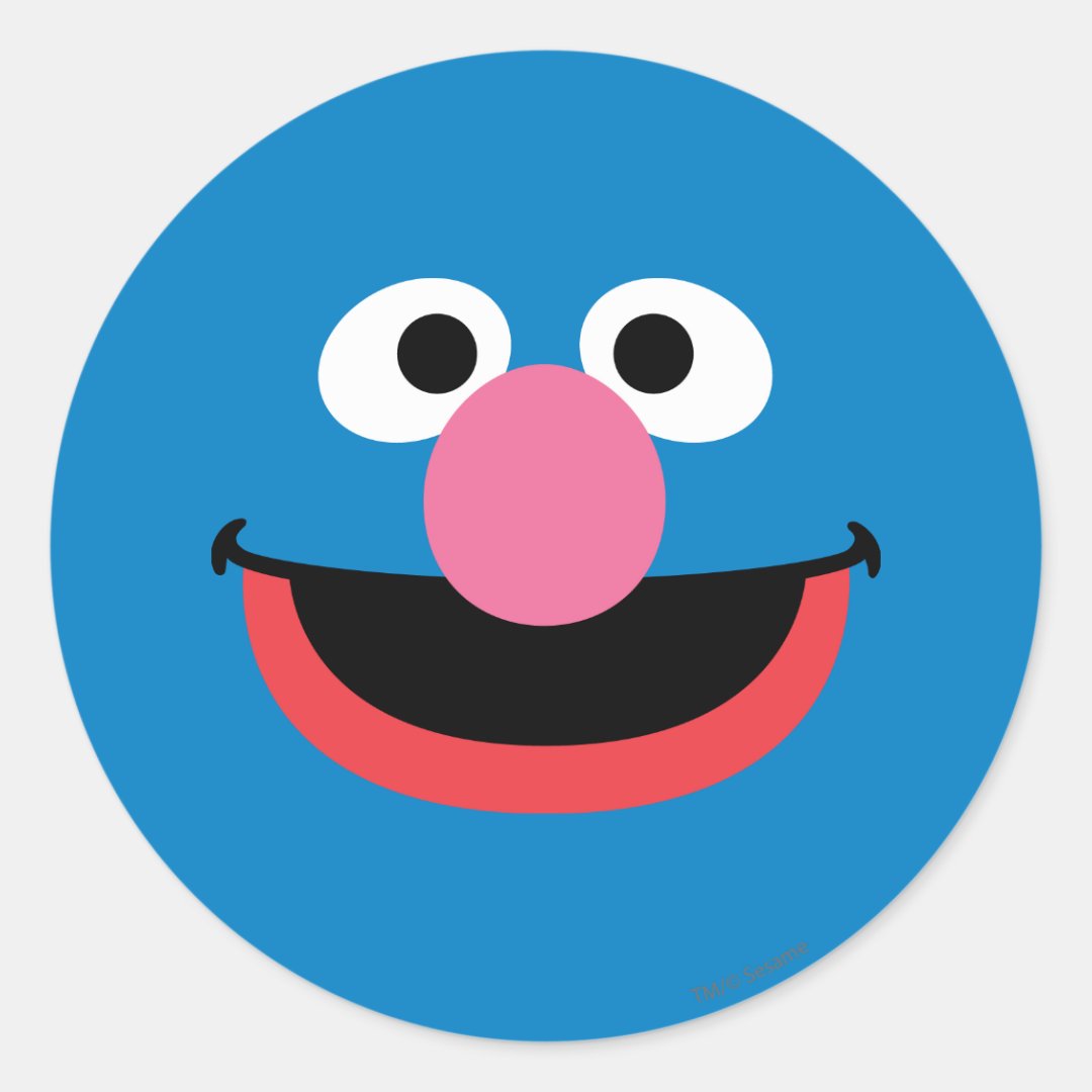 Grover Face Art Classic Round Sticker | Zazzle