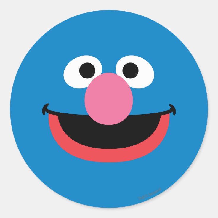 Grover Face Art Classic Round Sticker | Zazzle