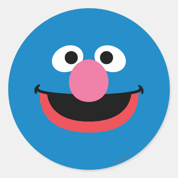 Grover Face Art Classic Round Sticker | Zazzle