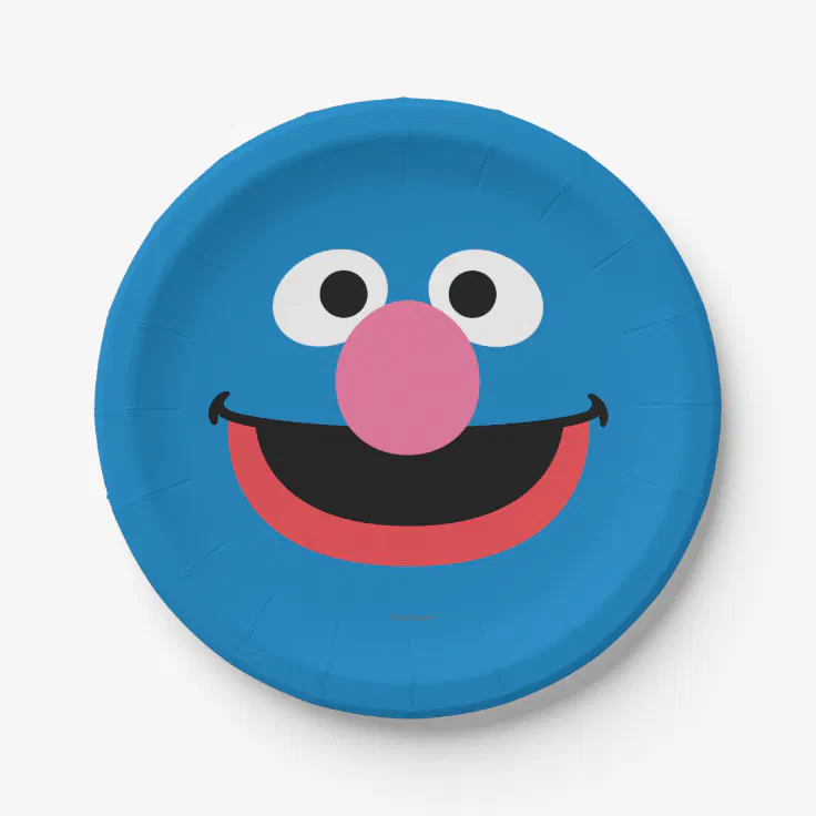 Grover Face Art Paper Plates | Zazzle