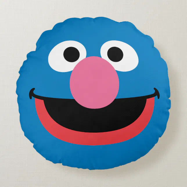 Grover Face Art Round Pillow | Zazzle