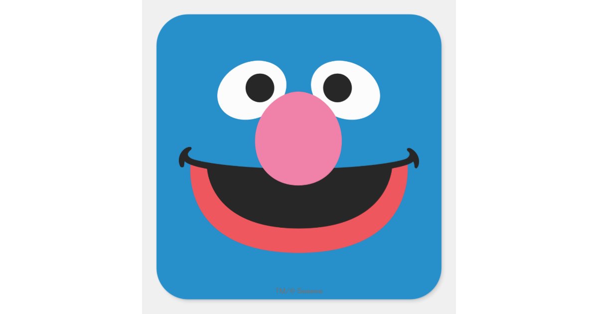 Grover Face Art Square Sticker | Zazzle