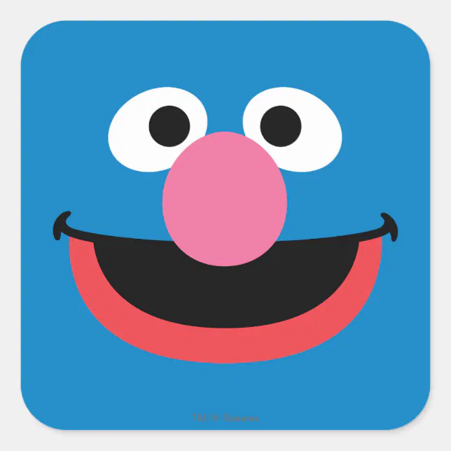 Grover Face Art Square Sticker | Zazzle