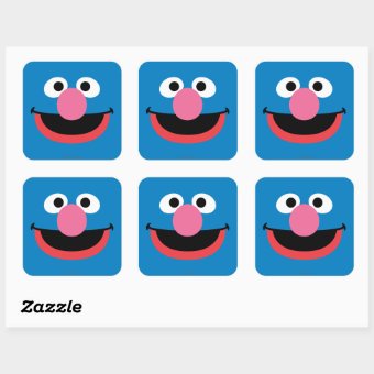 Grover Face Art Square Sticker | Zazzle