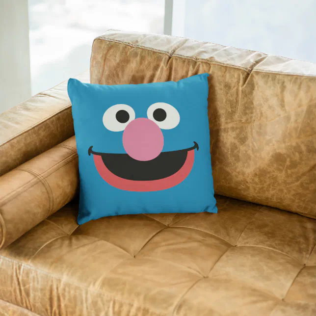 Grover Face Art Throw Pillow | Zazzle