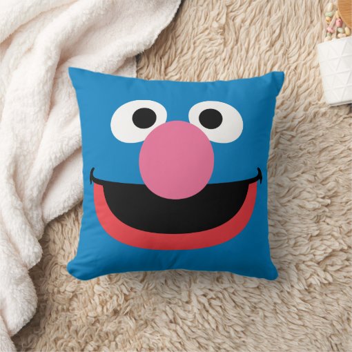 Grover Face Art Throw Pillow | Zazzle