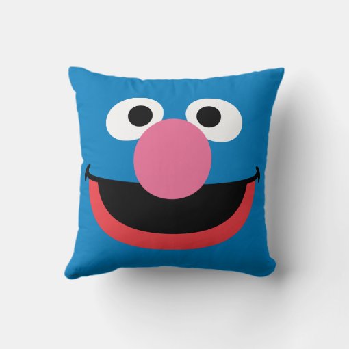 Grover Face Art Throw Pillow | Zazzle