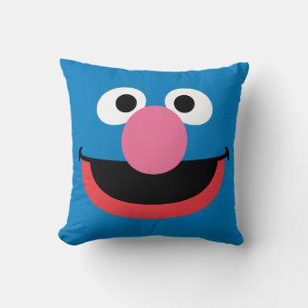 Grover Face Art Throw Pillow | Zazzle
