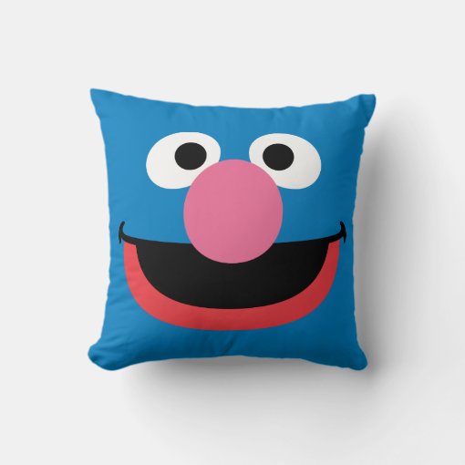 Grover Face Art Throw Pillow | Zazzle