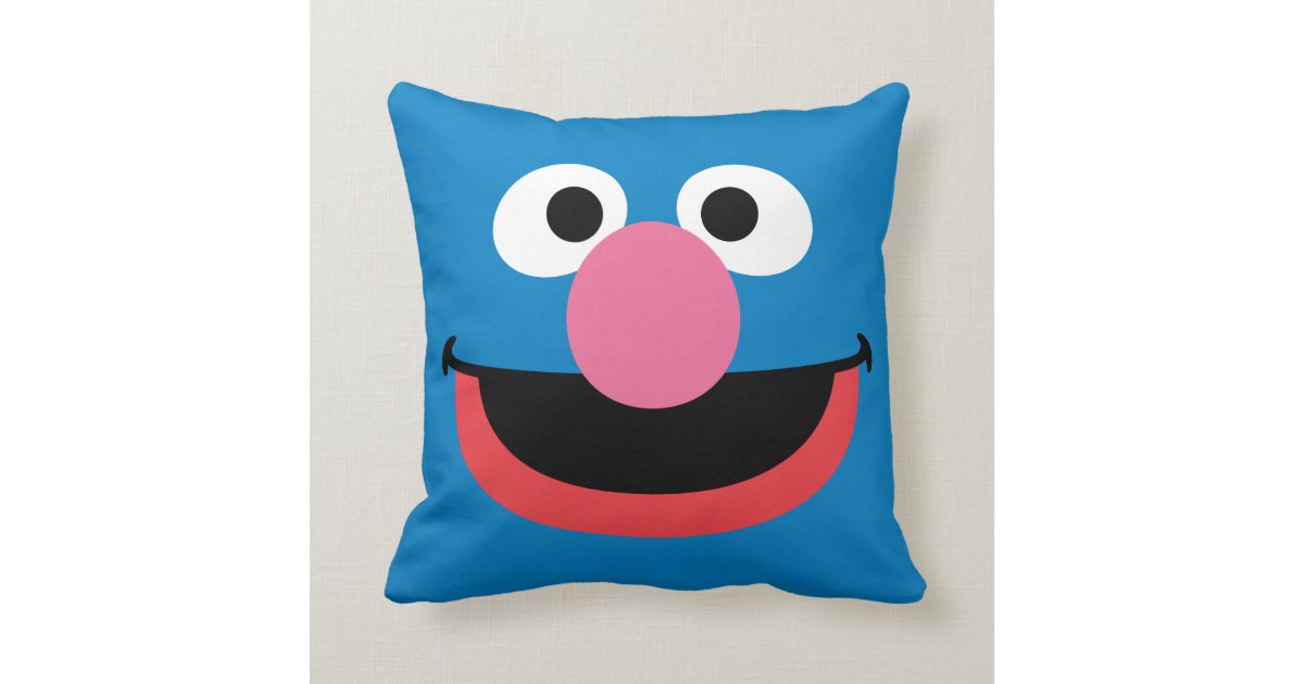 Grover Face Art Throw Pillow | Zazzle.com