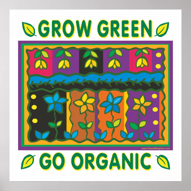 Grow Organic Food Garden Farm Agriculture Eco Poster | Zazzle
