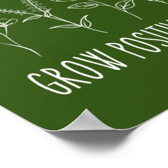 Grow Positive Thoughts Aesthetic Poster | Zazzle