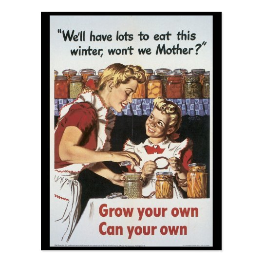 Grow Your Food World War 2 Postcard | Zazzle.com