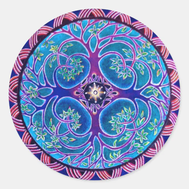 Growing Tree of Life Mandala Sticker | Zazzle