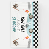 Growing Up Two Fast Race Car 2nd Birthday Backdrop Banner | Zazzle