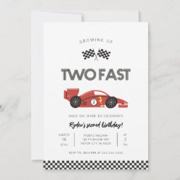 Growing up Two Fast Second Birthday Invitation | Zazzle