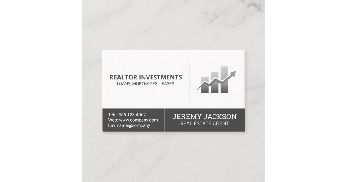 Growth Chart | Finance Growth Business Card | Zazzle