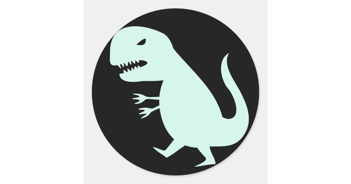 Grr Dinosaur Classic Round Sticker | Zazzle