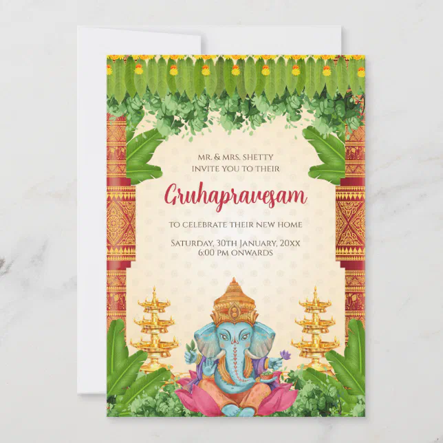 Gruhapravesam invite Grihapravesh invitation | Zazzle