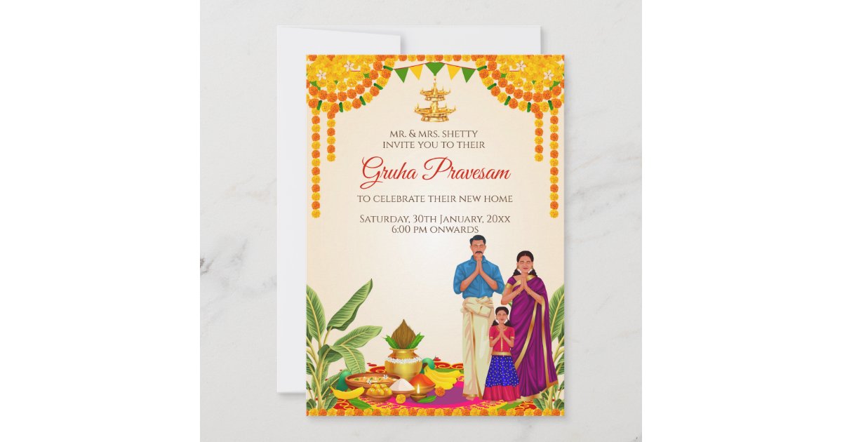 Gruhapravesh invitation & Gruhapravesam invite | Zazzle
