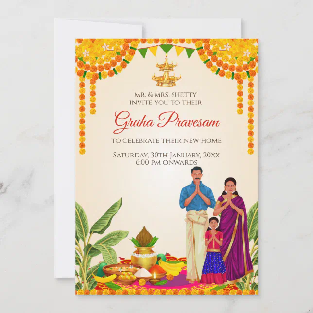 Gruhapravesh invitation & Gruhapravesam invite | Zazzle