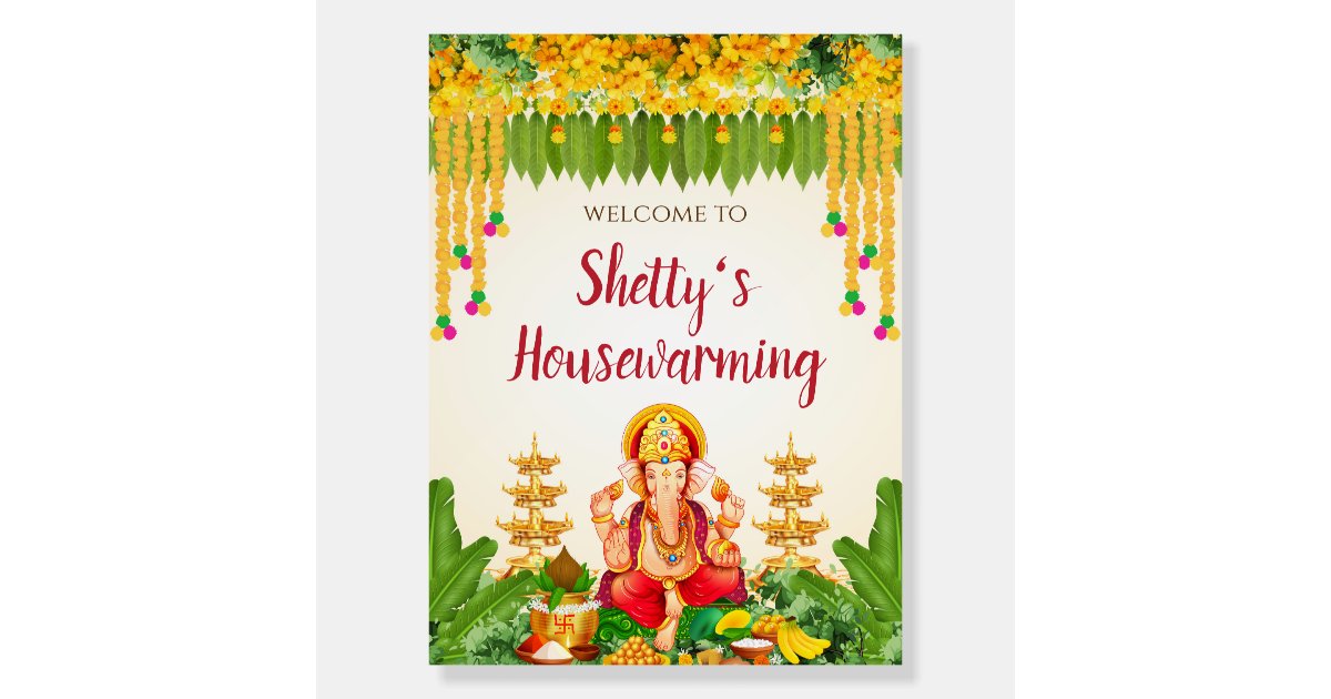Gruhapravesham sign Indian Housewarming signs | Zazzle