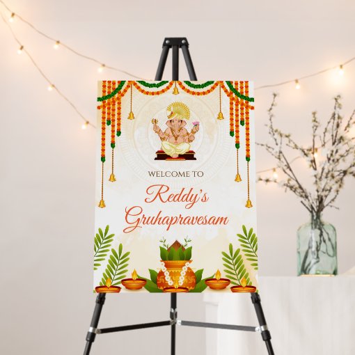 Gruhapravesham Welcome sign Indian Housewarming | Zazzle