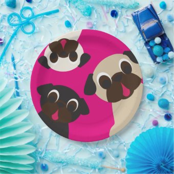 Grumble, Grumble Pug Paper Plate | Zazzle