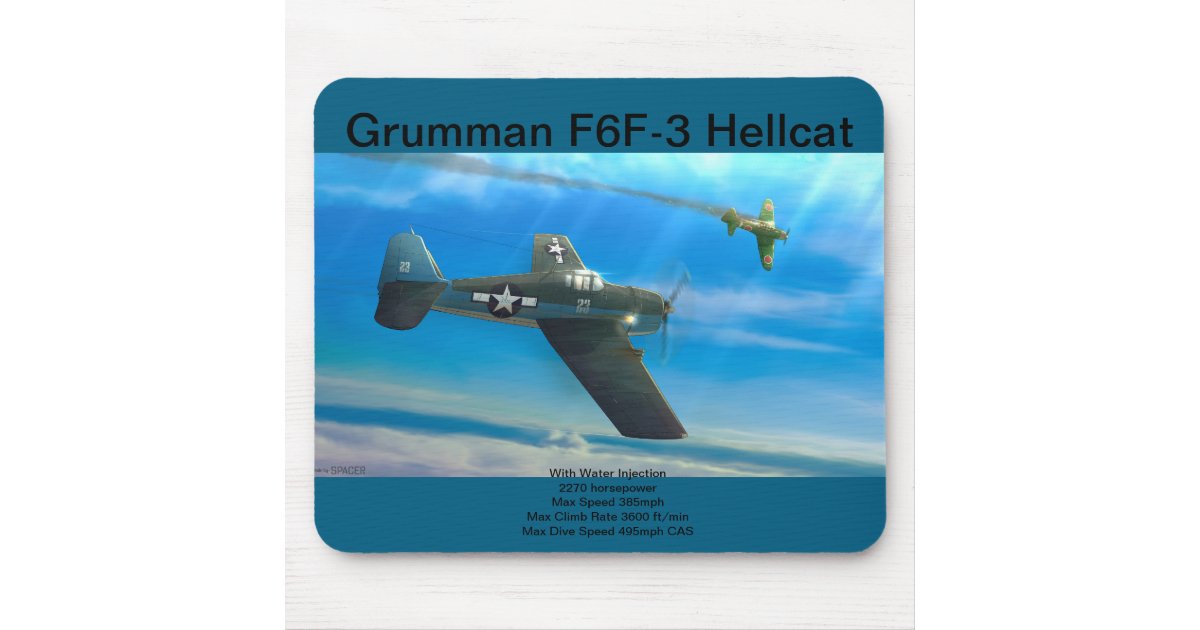 Grumman F6F-3 Hellcat mousepad | Zazzle