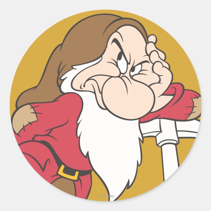 Grumpy 12 classic round sticker | Zazzle